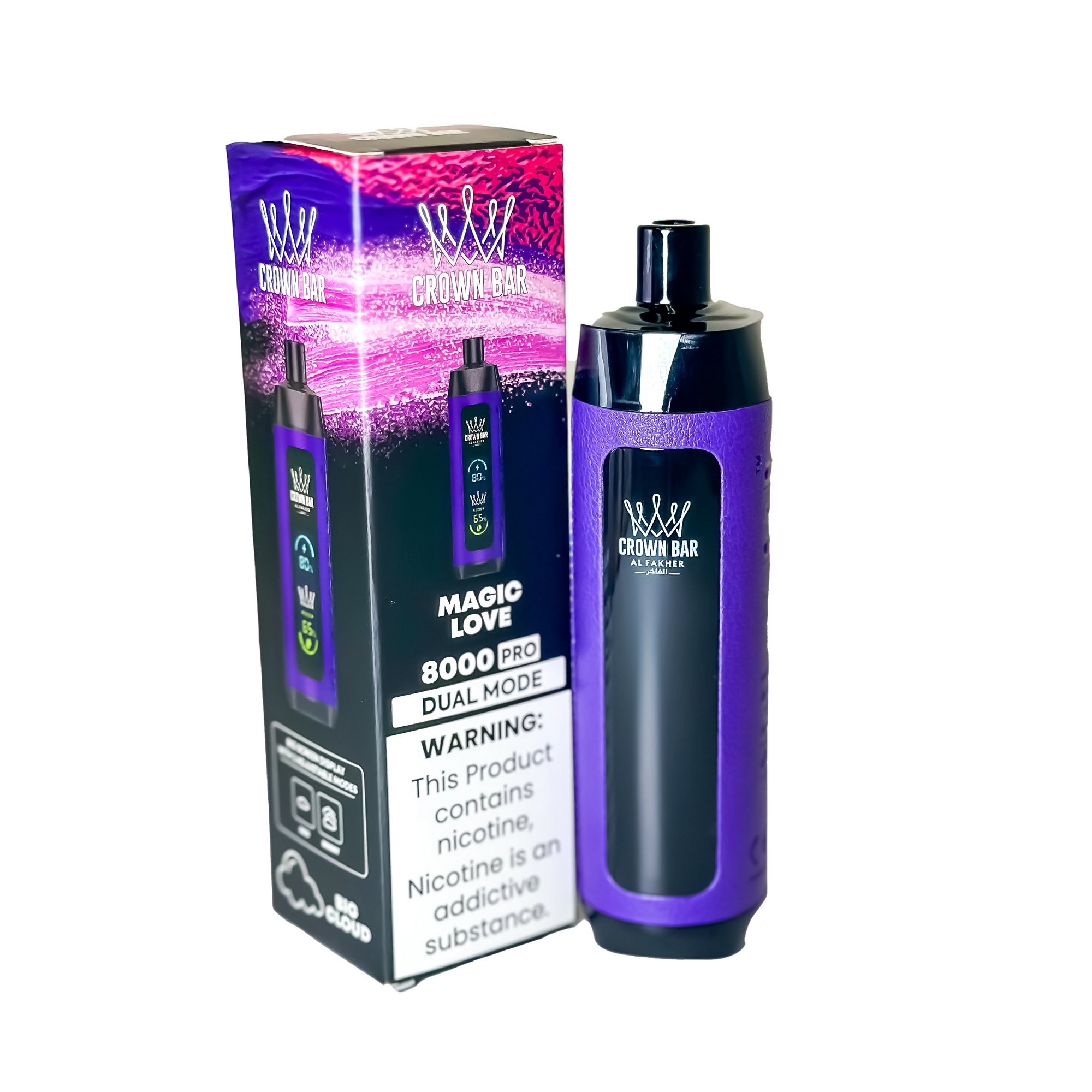 Al Fakher Crown Bar 8000 Pro DTL Disposable 5mg, hookah-style disposable, hookah disposable ...